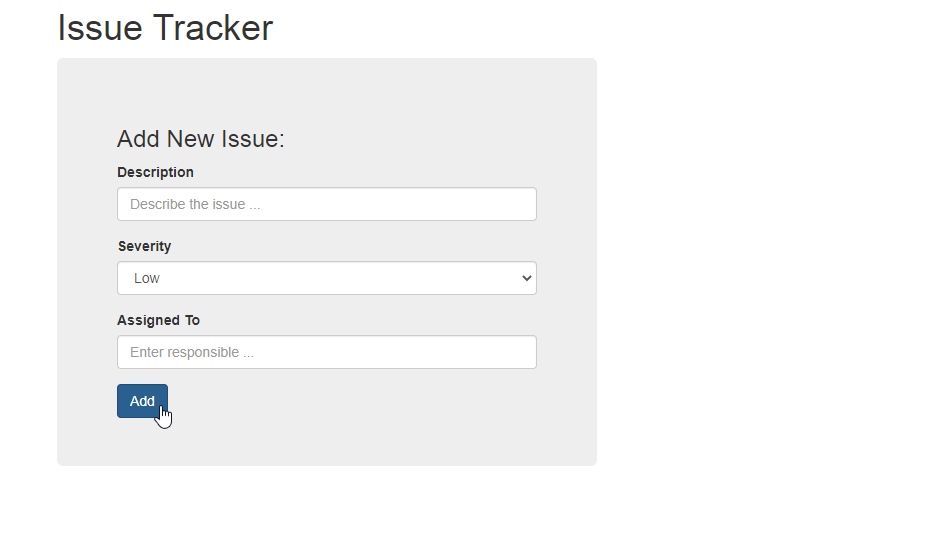 Issue Tracker App in JavaScript Free Source Code | SourceCodester